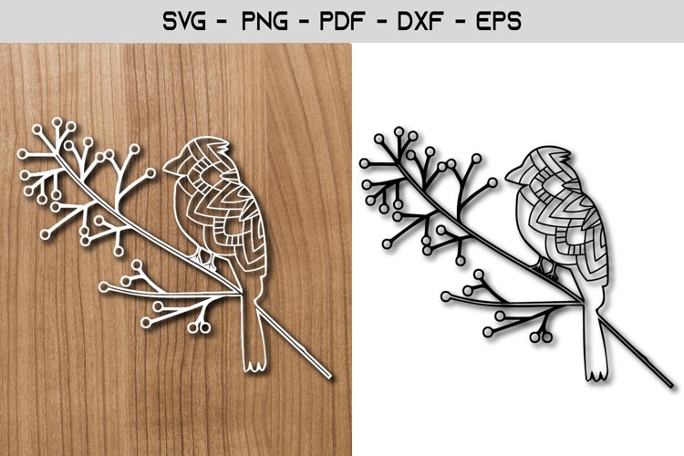 Bird On Tree Paper Template Design