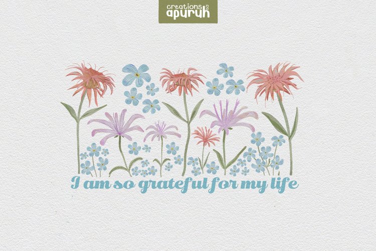 Floral "I AM" Affirmation Quotes T-Shirt Design 05