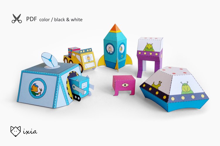 Planet. Paper toys PDF Templates