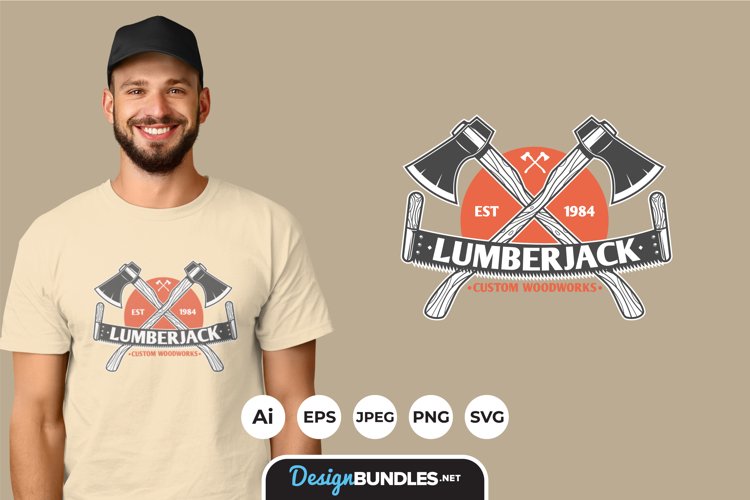 Vintage Lumberjack Emblems for T-Shirt Design