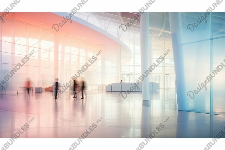 serene blurred convention center interior