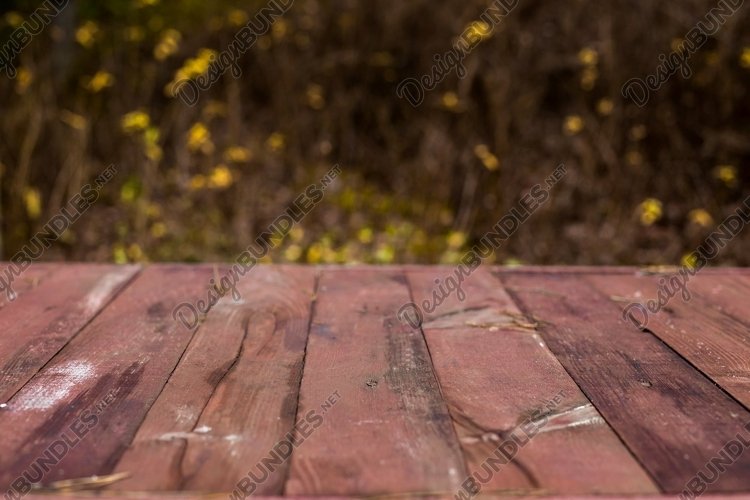 Wooden wood board empty table to showcase your products