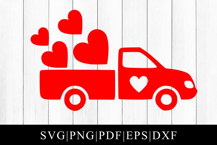 Valentines Day Truck SVG Cut File