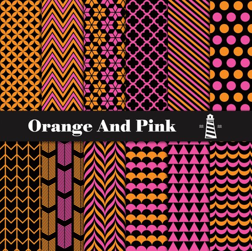 Pink And Orange Digital Paper