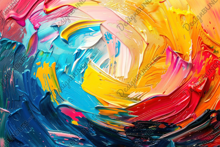 Abstract Colorful Oil Painting Background Wallpaper