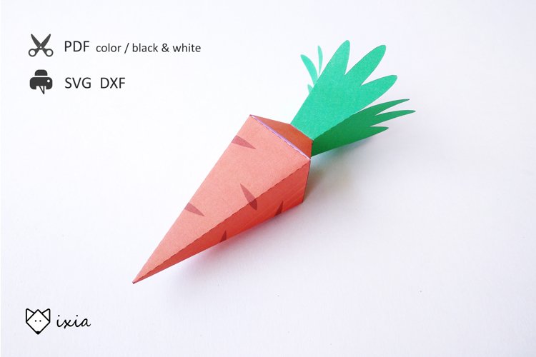 Carrot 3D Template for Paper Crafting