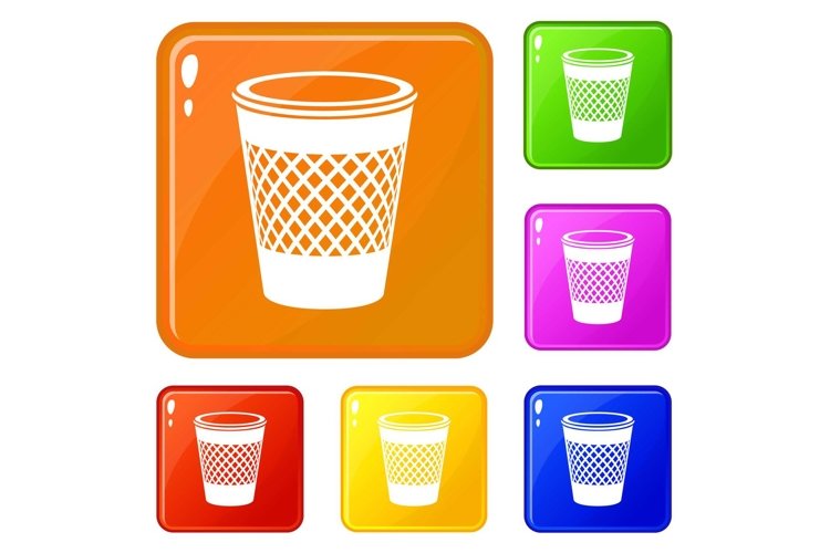 Domestic bin icons set vector color
