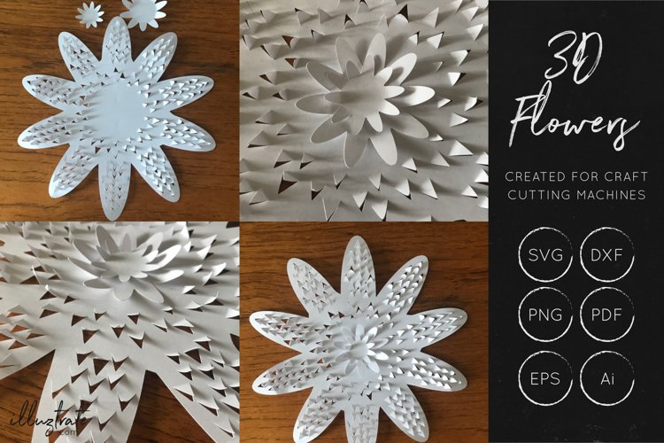 3D Flower SVG Cut Files - Flower SVG - Layered Flower DXF - Free Design ...