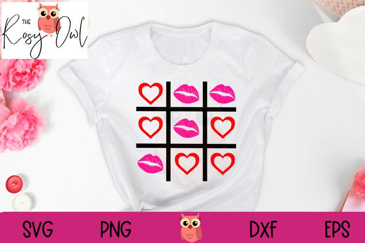 Kiss Tic Tac Toe SVG | Lips SVG | Valentine SVG