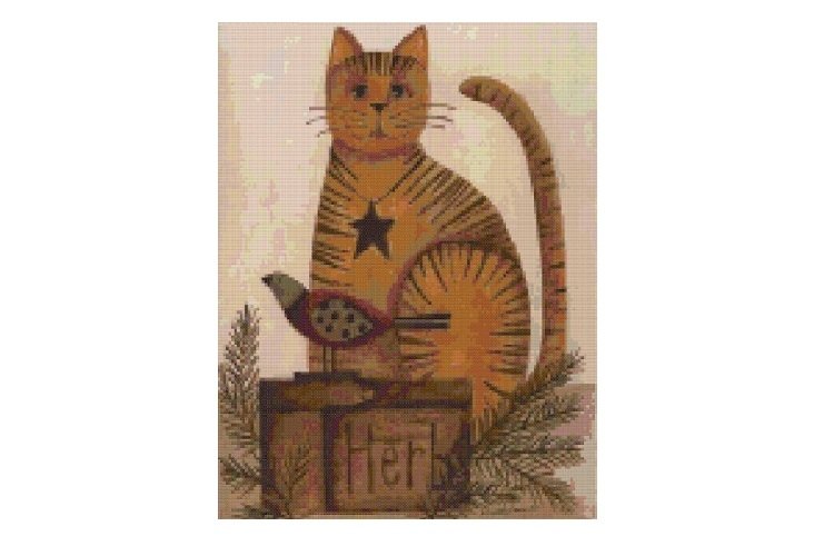 Primitive Cat Cross Stitch Pattern (465411)