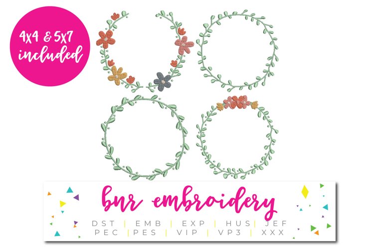 Wreath Machine Embroidery Design Bundle
