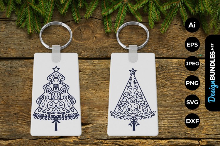 Scandinavian Christmas Tree Keychain