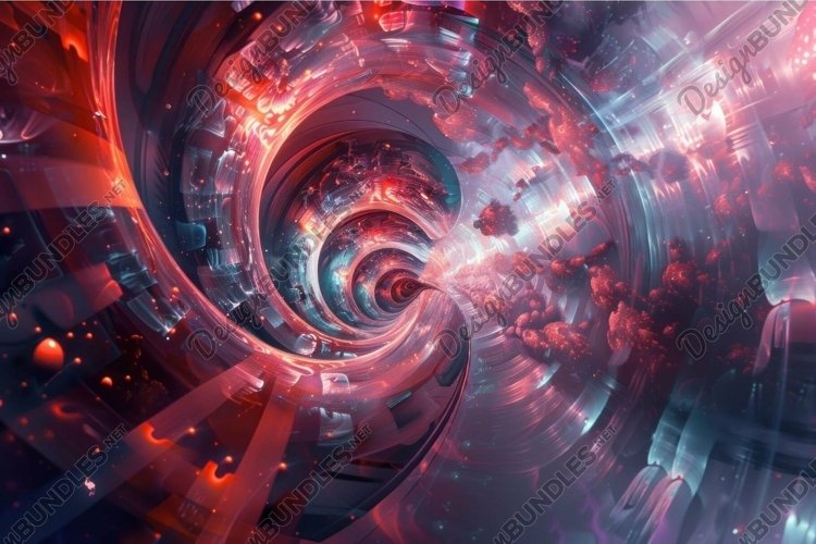 Futuristic vortex tunnel with abstract lights