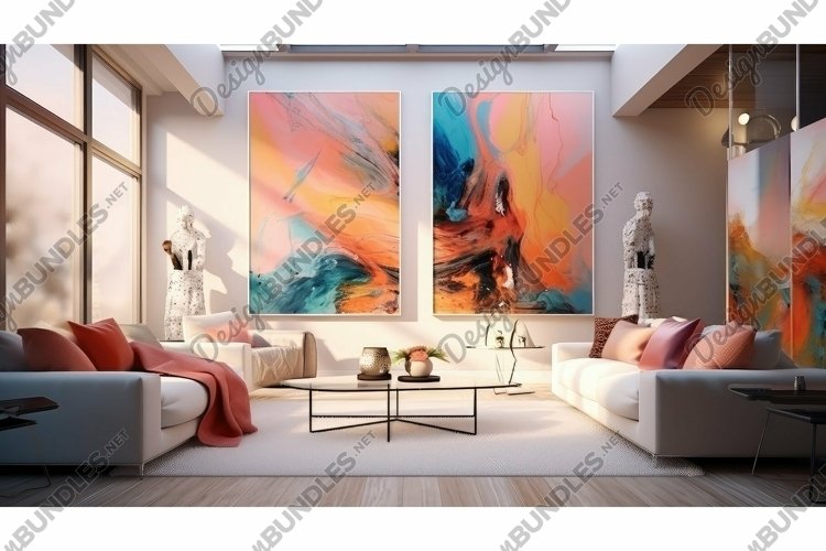 vibrant blurred art interior