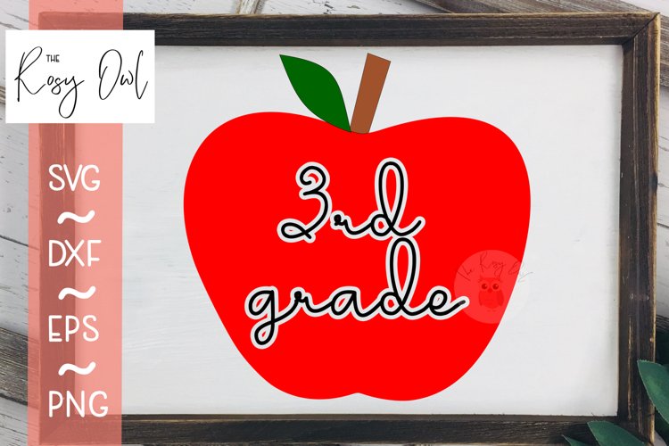 Third Grade Apple SVG | School
