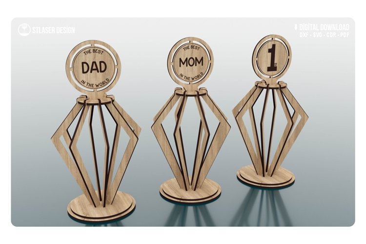 Award Trophy Laser Cut Files, Wood Award Svg Files (2327002)