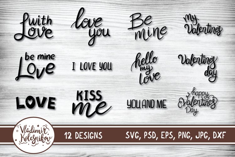 Valentine's day lettering collection