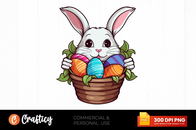 Cute Watercolor Easter Bunny Clipart PNG