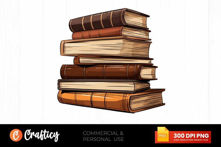 Books Stacked Clipart | Design Bundles