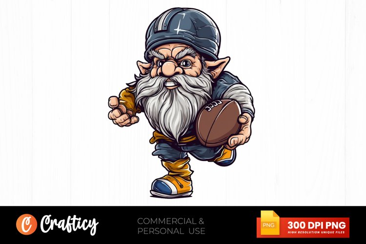 American Football Gnome Clipart PNG