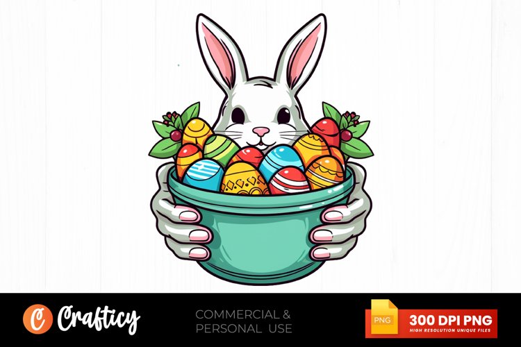Cute Watercolor Easter Bunny Clipart PNG