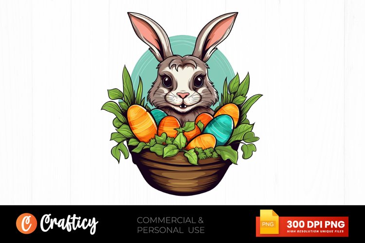 Cute Watercolor Easter Bunny Clipart PNG