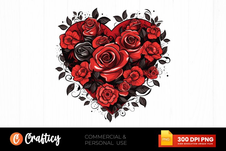 Valentine Floral Heart Clipart