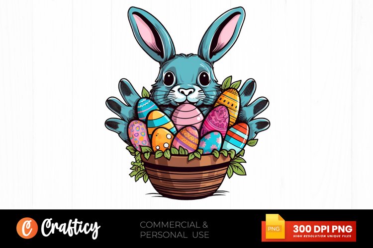 Cute Watercolor Easter Bunny Clipart PNG