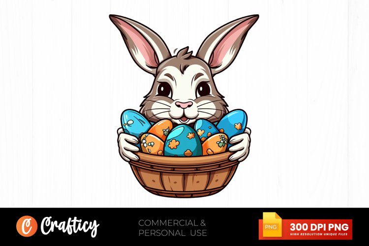 Cute Watercolor Easter Bunny Clipart PNG