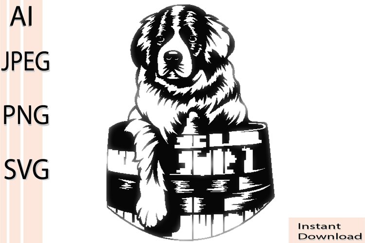 St. Bernard Dog SVG/Cute Dog Svg/Png/Jpg/Ai/Cut file dog