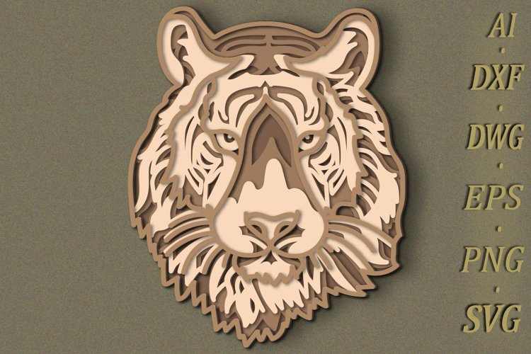 Tiger head multilayer SVG/ Tiger cut file/ 3D (2616959)