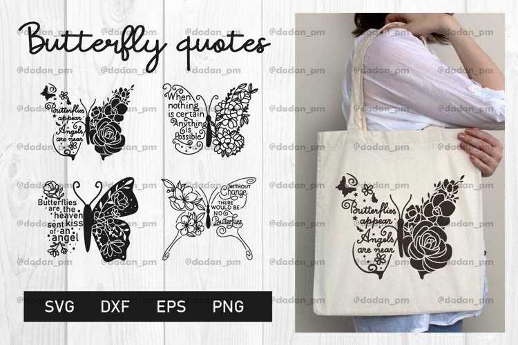 Butterfly quotes and flower svg dxf svg