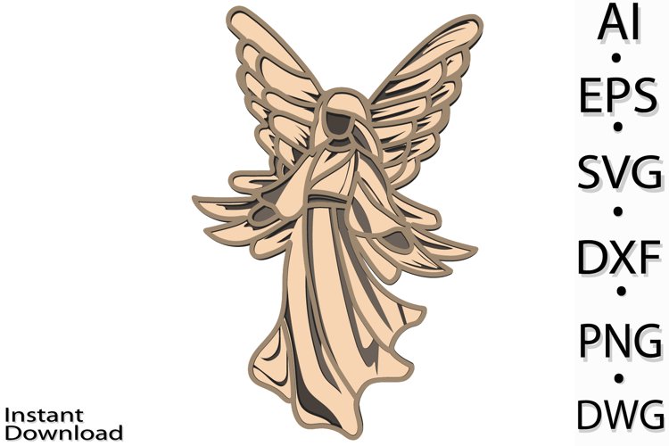 3d Angel multilayer Svg/Lasercut/Papercut/Jesus (2355155)