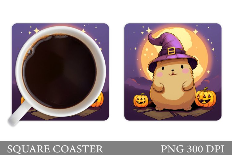 Halloween Capybara Coaster. Halloween Coaster Sublimation
