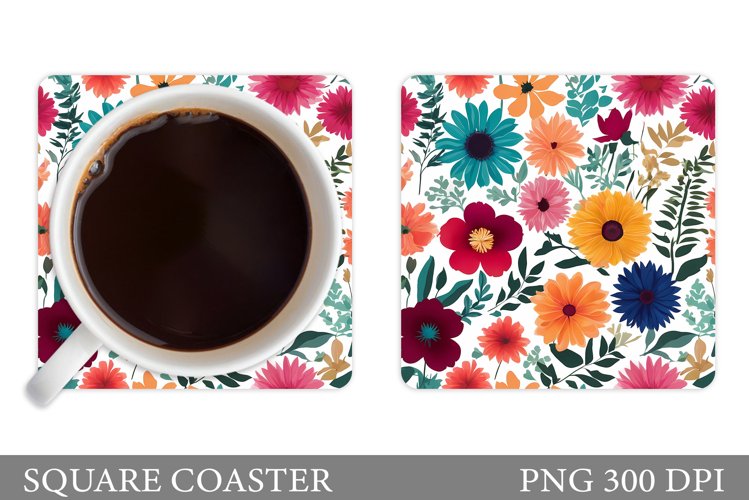 Flowers Coaster Design. Flowers Square Coaster (4169014)