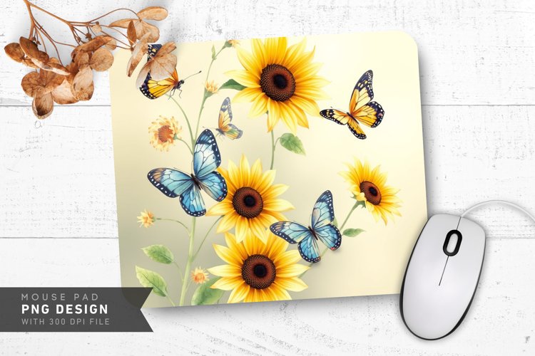 Artistic Floral Art Mouse Pad PNG Design