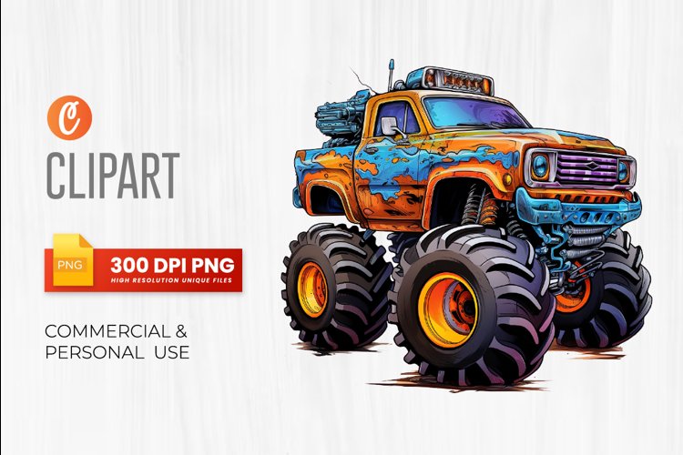 Monster Trucks Clipart | Design Bundles