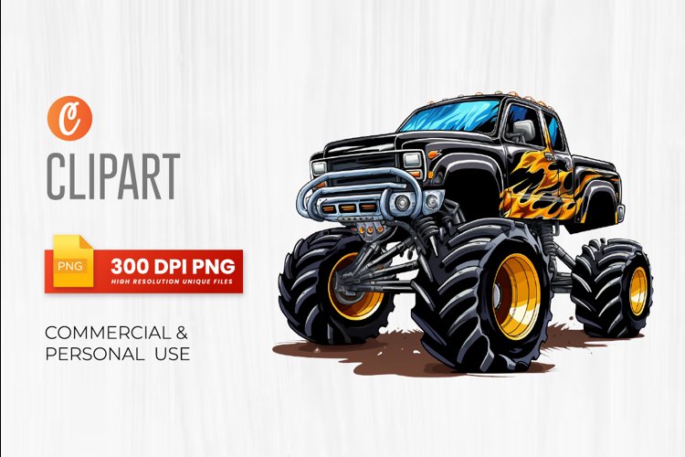 Monster Trucks Clipart | Design Bundles