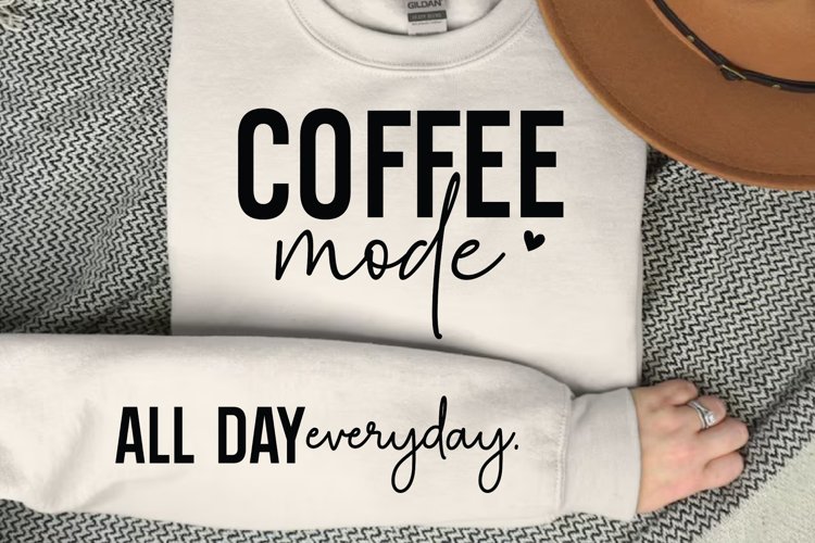 Coffee Mode SVG, Sleeve SVG Design