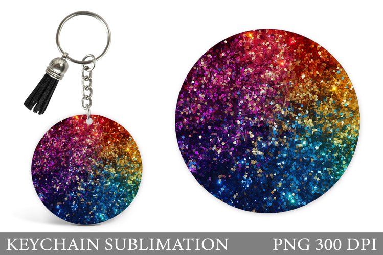 Glitter Keychain Sublimation. Shiny Keychain Design