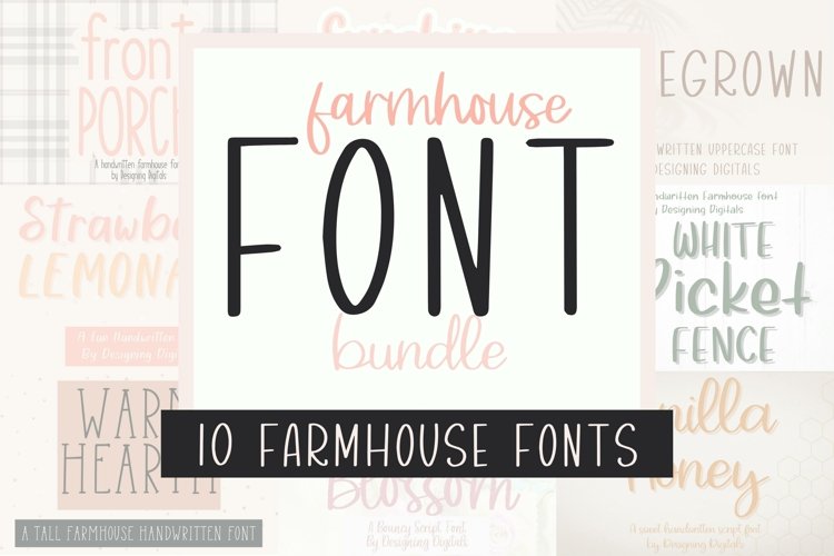 Farmhouse Handwritten Font Bundle