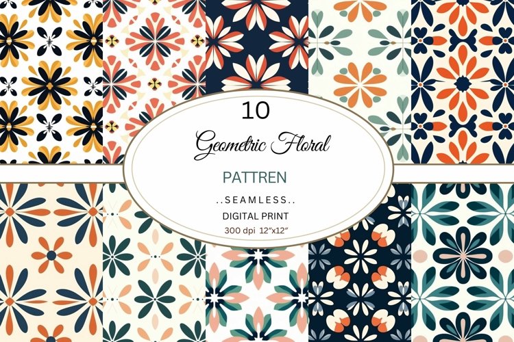 Seamless Floral Digital Paper| Abstract Boho Flowers Pattern