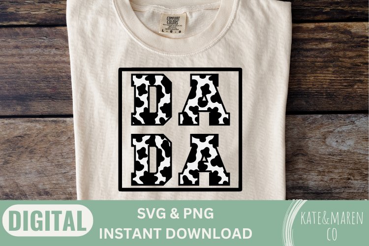 Dad Cow SVG | Cow Print Dada SVG | Western Dad SVG (2585209)