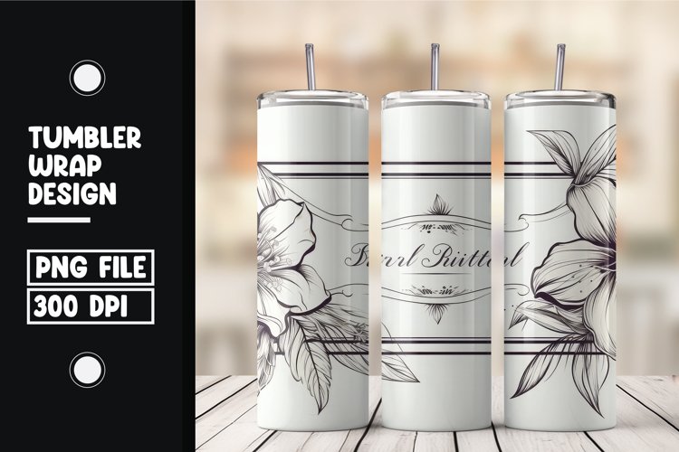 Deer Surrounded By Flowers Watercolor Tumbler Warp (3175904)