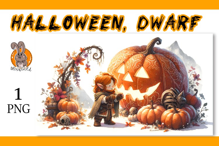 halloween, dwarf, pumpkin