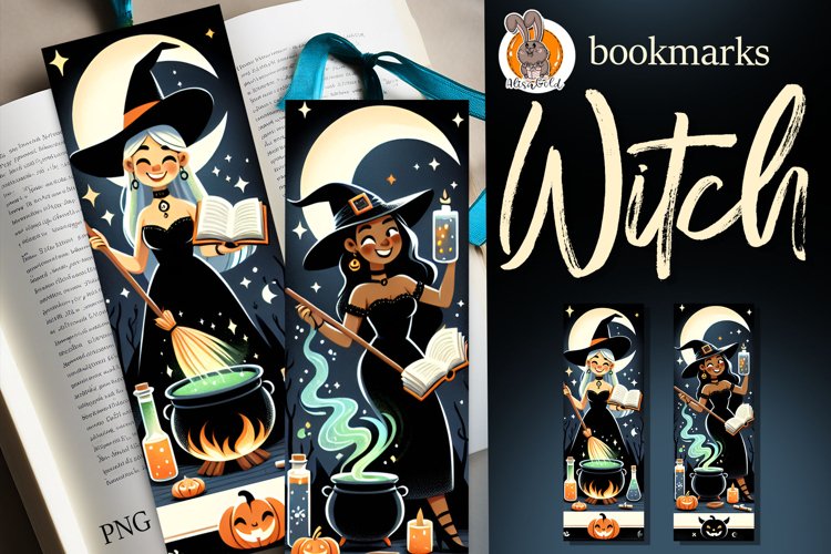 bookmark, halloween, pumpkin, bat, Witch
