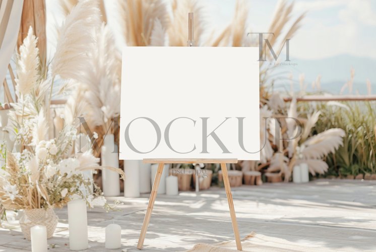 Boho Welcome Sign Mockup, Wedding Sign