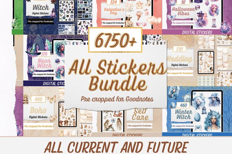 All Stickers Bundle GoodNotes Stickers, Over 6750 Stickers