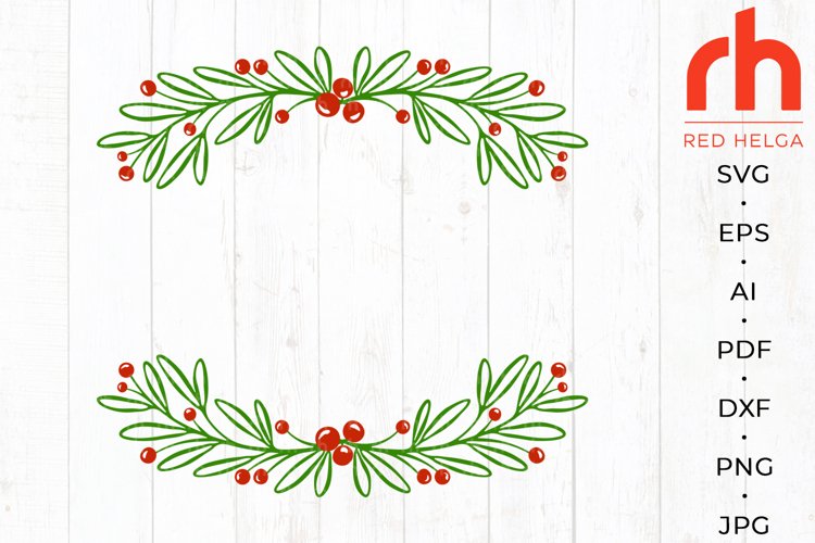 Holly wreath svg - Christmas wreath svg - Monogram Christmas (1638956 ...