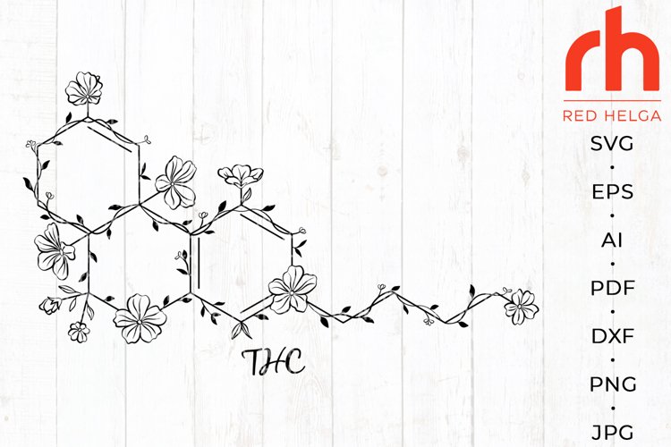 Floral THC svg - Flower THC svg - Molecular structure svg (1453006 ...